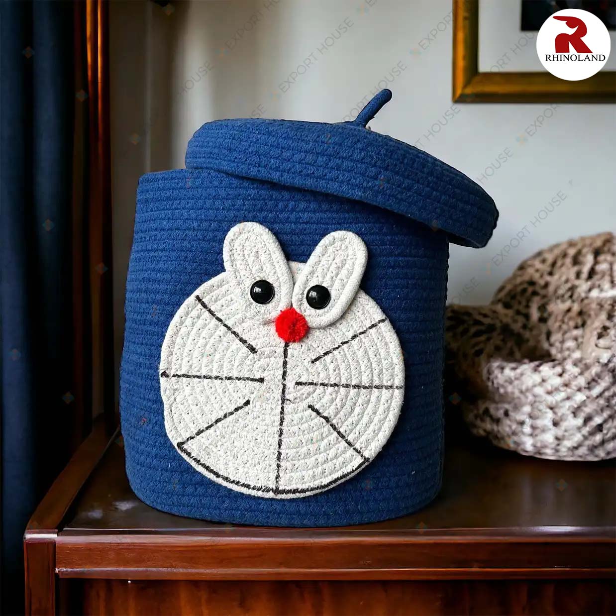 Kids Baskets Handmade Doraemon Cotton Storage Basket – Eco-Friendly ...