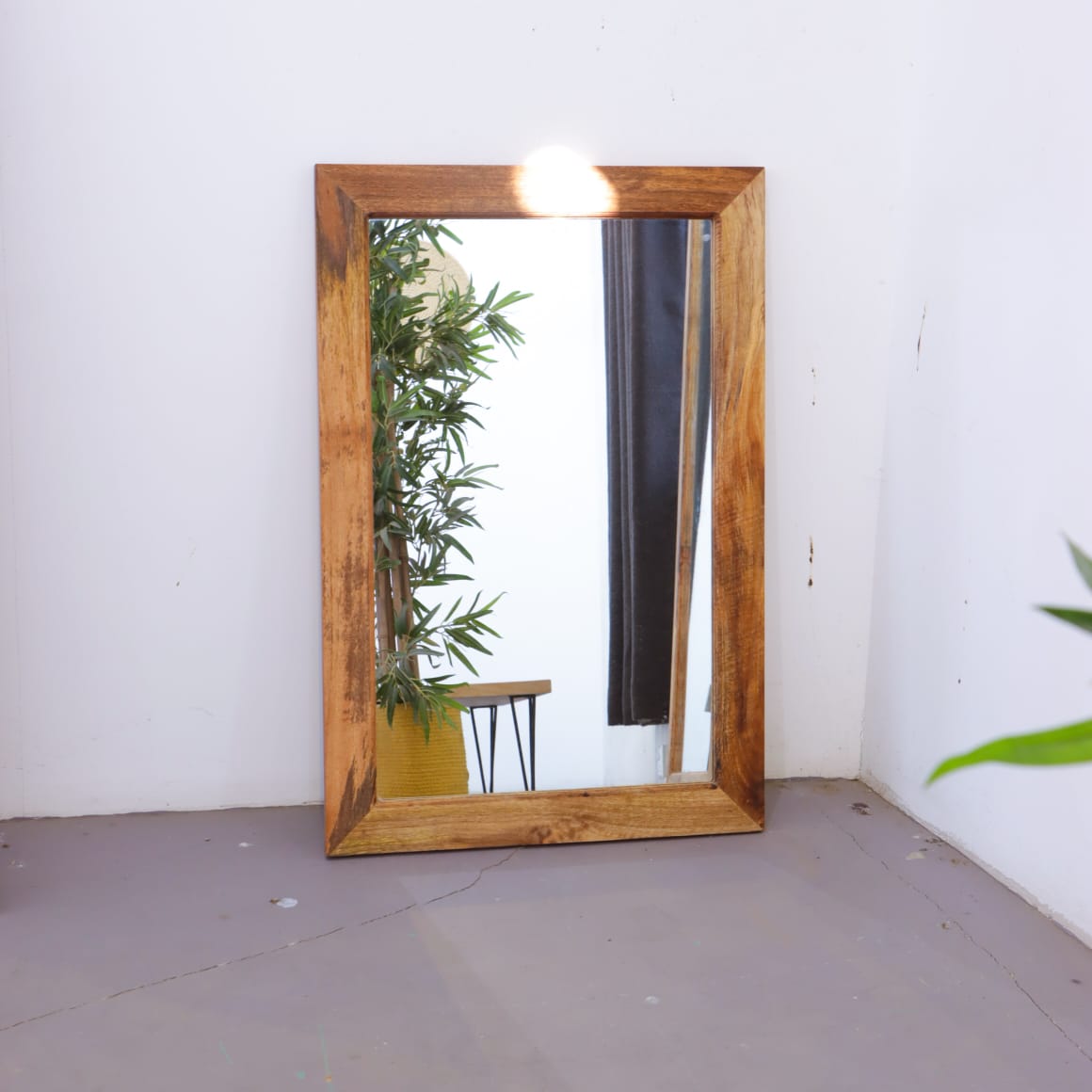 Simron Small Mirror | Solid Mango Wood Frame | Handcrafted in Nepal ...