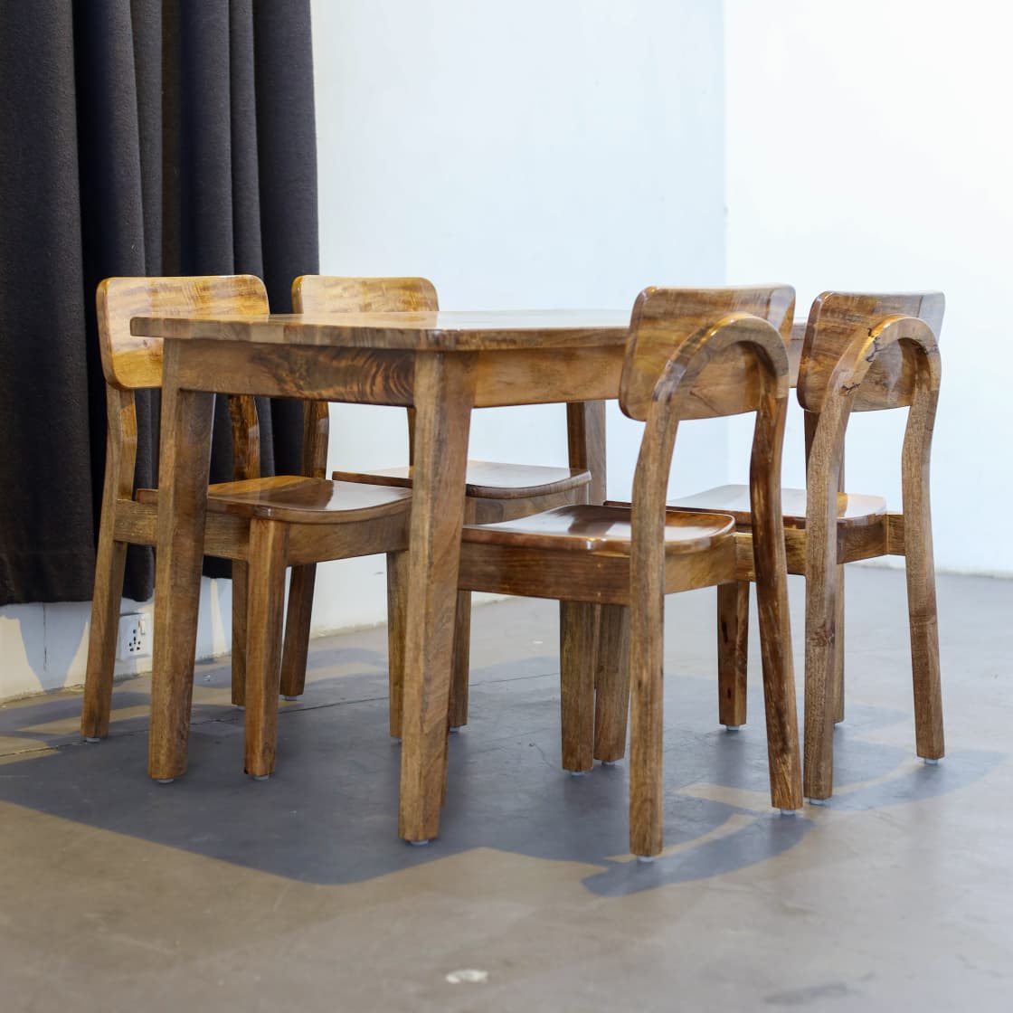 Karma Dining Table – Solid Mango Wood, Rustic Modern Style, Handcrafted ...