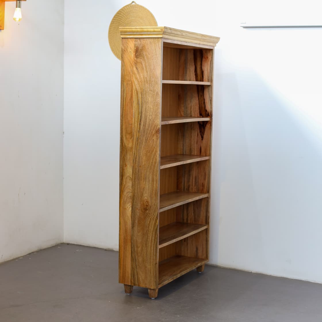 Jyoti Bookshelf – Solid Mango Wood 6-Shelf Storage & Display Rack | Handma