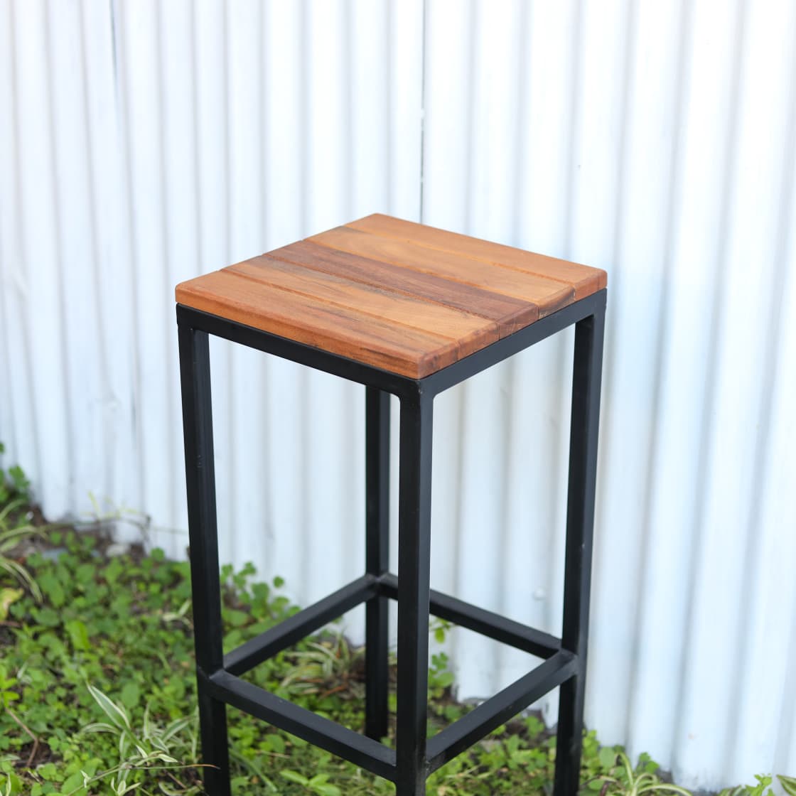 Tom Bar Stool – Agrath Wood & Metal Bar Chair | Outdoor Danish Wax Finish